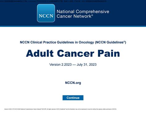 （2023 V2）nccn临床实践指南：成人癌痛（英文版） 指南•规范•共识 药讯中心 湖南药事服务网