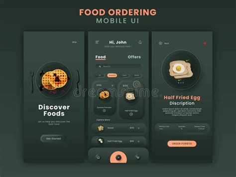 Food Ordering Mobile App Ui Kit Including As Get Started Food Menu
