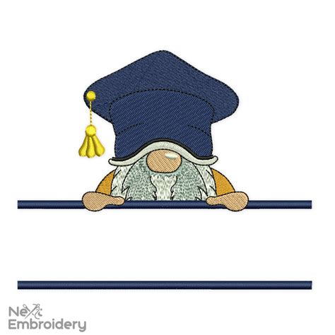 Split Graduate Gnome Embroidery Designs Nextembroidery