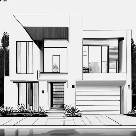 Modern House Drawing Sketches