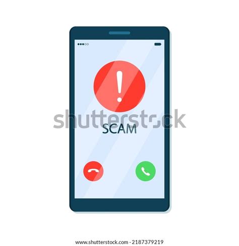 Mobile Phone Screen Incoming Call Scammers Stock Vector Royalty Free
