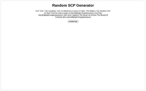 Random Scp Generator