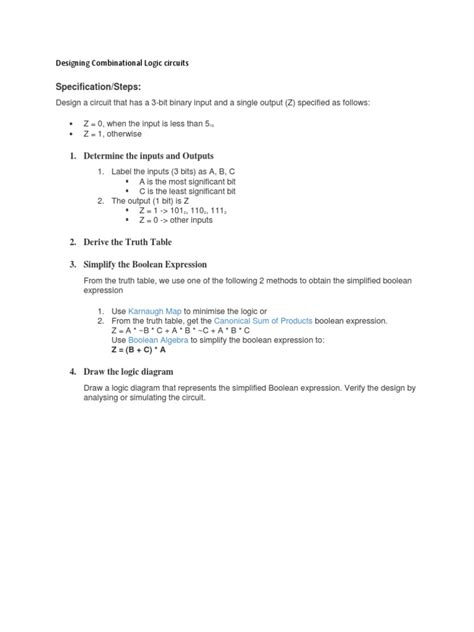 designing combinational logic circuits pdf