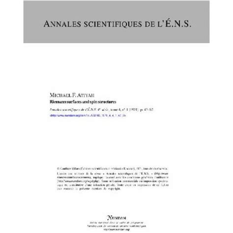 خرید و قیمت دانلود کتاب Riemann Surfaces And Spin Structures ترب