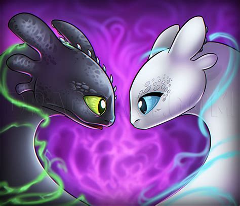 How To Draw Toothless And Light Fury Surrealist Drawing Techniques