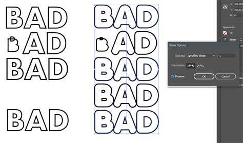 Solved Blending Between Three Text Outlines Is Weird Adobe Community 10872337