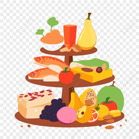 Mga Pagkain Clipart Na Iginuhit Ng Kamay Na Koleksyon Ng Mga Malusog Na