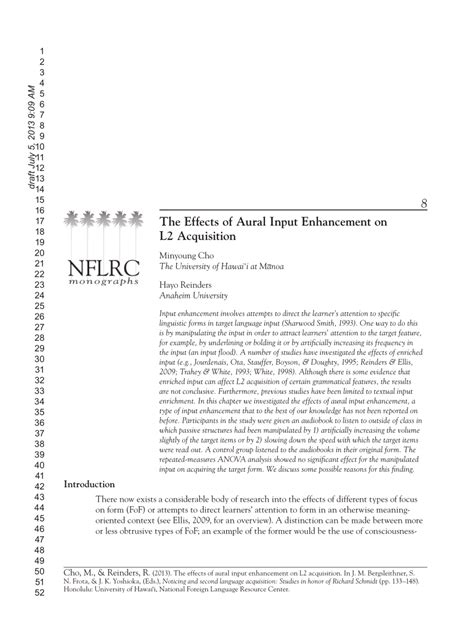 Pdf The Effects Of Aural Input Enhancement On L2 Acquisition