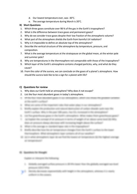 SOLUTION 01 Exercise Meteorology And Climatology Earths Atmosphere 1 Studypool
