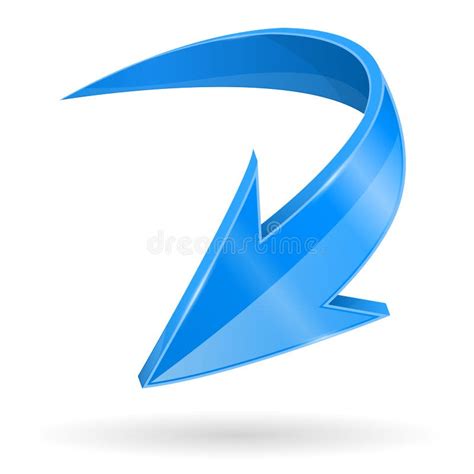 Blue Down Arrow 3d Shiny Web Icon Stock Vector Illustration Of Sign
