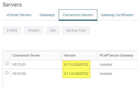 Vmware Horizon Upgrading Horizon Connection Server To V 2309