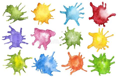Illustration Of Colorful Watercolor Blobs And Splatters Stock Illustration Illustration Of