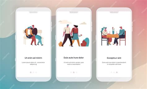Premium Vector Dating Social Networks Communication Design Of Mobile Application Intro Screens