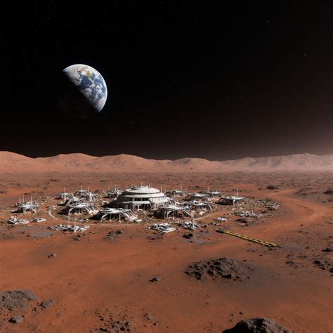 A Futuristic Colony On Mars Transformed Into A Sustainable Green