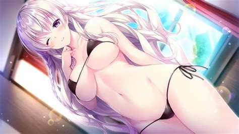 308477 Aliasing Bikini Blush Braids Ensemble Company Erect Nipples Game Cg Long Hair Navel