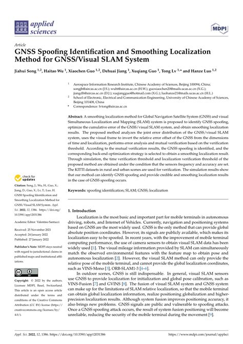 Pdf Gnss Spoofing Identification And Smoothing Localization Method