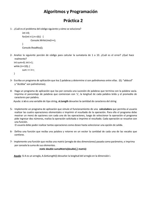 Practica 2 Hgiugiughoig5df8yiguohjk Algoritmos Y ProgramaciÛn Pr·ctica 2 1 øcu·l Es El
