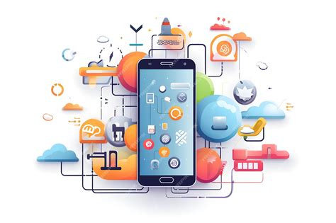 Premium Photo Artistically Illustrated Dynamics Of Mobile App Development Stages In A