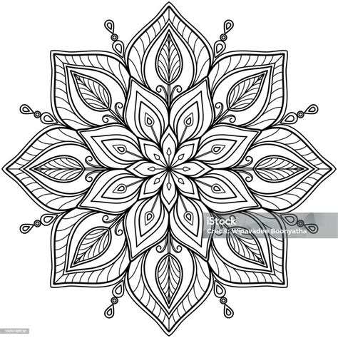 만달라 색칠 공부 예술 벽지 디자인 타일 패턴 셔츠 인사말 카드 스티커 레이스 패턴 및 문신 인테리어 디자인 장식 벡터 민족 동양 원 장식 배경 0명에 대한 스톡 벡터 아트