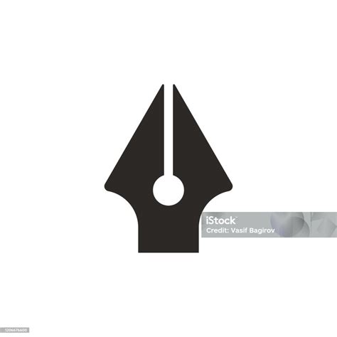 서예 잉크 펜 아이콘 벡터 Ui 개념의 간단한 요소 그림입니다 서예 잉크 펜 아이콘 벡터 인포 그래픽 개념 벡터 그림입니다 검은색에 대한 스톡 벡터 아트 및 기타 이미지