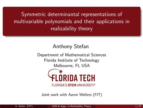 Pdf Symmetric Determinantal Representations Of Multivariable Polynomials And Their