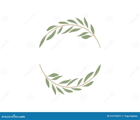 Circular Olive Oil Leaf Logo Stock Illustration Illustration Of
