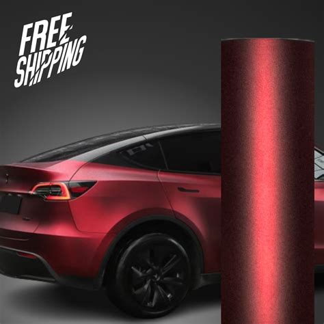 Satin Chrome Silk Oxide Red Vinyl Car Wrap Raxtify