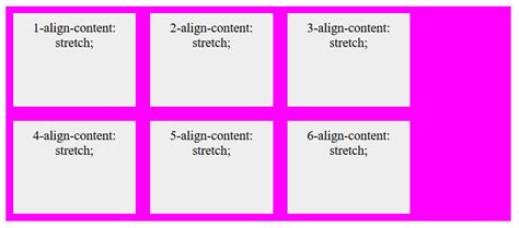 Align Content Stretch Center Flex Start Flex End Baseline