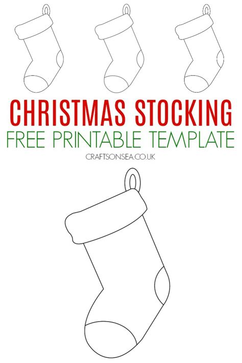 Christmas Stocking Template Free Printable Pdf Crafts On Sea