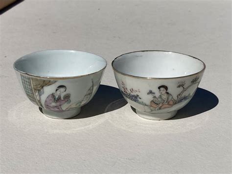 China Chinese Asian Antique Porcelain Sake Alcohol Cups