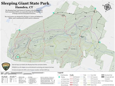 Sleeping Giant State Park Trails Map By Sleeping Giant Park Association