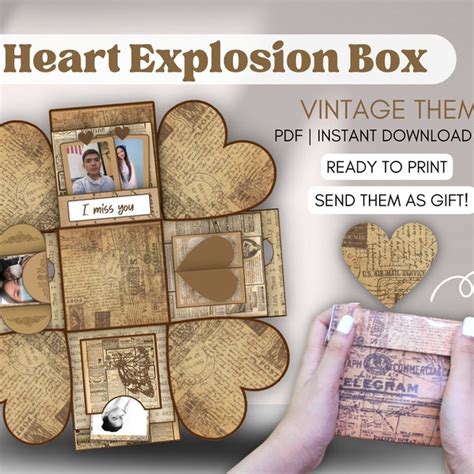 Exploding Box Template Etsy