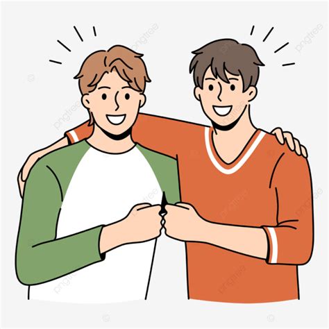 우정과 긍정적인 감정 개념 첫 번째 친구 삽화 Png 일러스트 및 벡터 에 대한 무료 다운로드 Pngtree