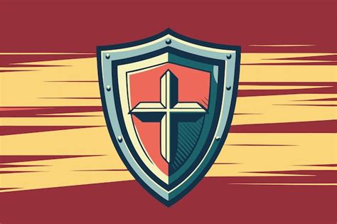 A Cross On A Red Background With A Cross In The Center Premium Ai