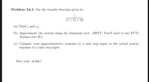 Solved Plotting The Step And Impulse Response Of A 2nd Order