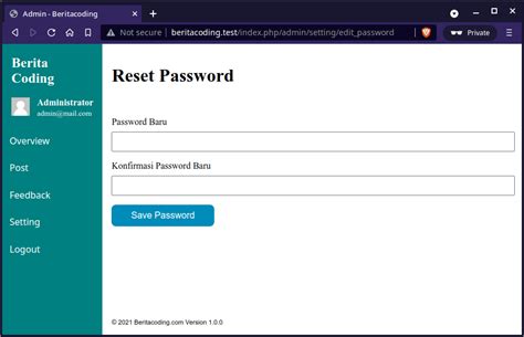 Tutorial Codeigniter 10 Membuat Fitur Setting Profile