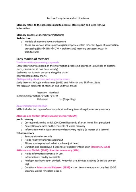 Lecture 7 Systems And Architectures Lecture 7 Systems And