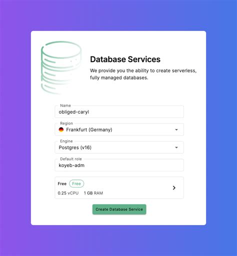Create Database On Koyeb Open Source Instant Rest Data Api For Databases