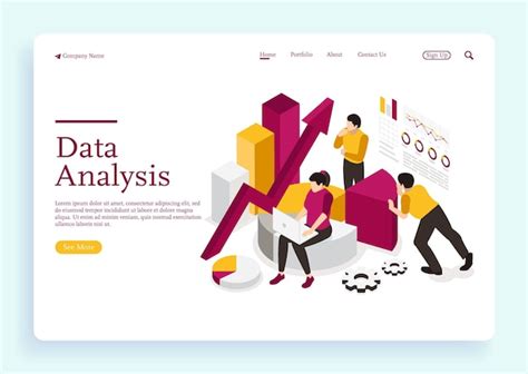 Premium Vector People Characters Working With Data Visualization Man
