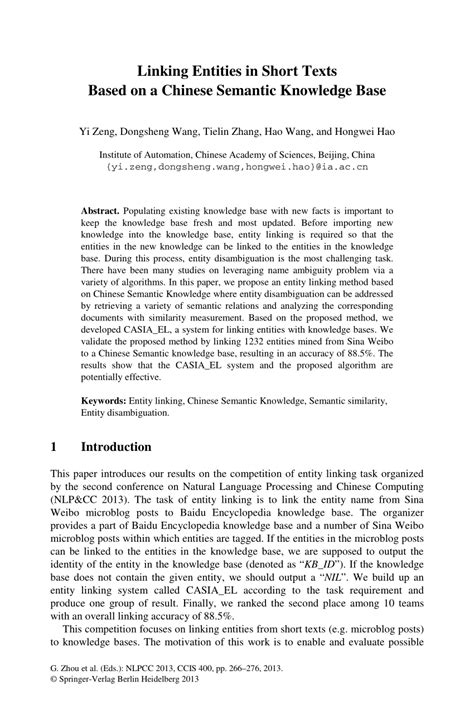 pdf linking entities in short texts based on a chinese semantic