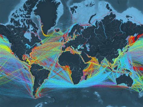 Global Shipping Map Movement Of Every Ship Worldwide Travel