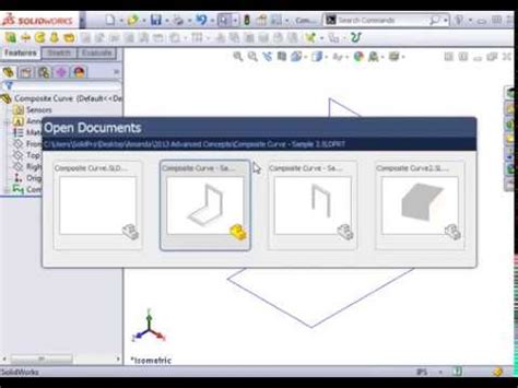 SolidWorks Part Modeling Curves Composite Curve YouTube