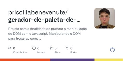 Github Priscillabenevenutegerador De Paleta De Cores Projeto Com A