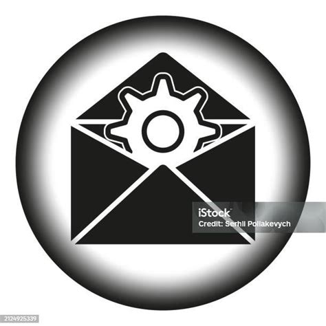 이메일 설정 개념 아이콘입니다 기어 기호가 있는 봉투입니다 메일의 구성 또는 기본 설정 벡터 일러스트 레이 션입니다 주당순이익 10 개념에 대한 스톡 벡터 아트 및 기타