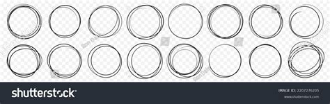 Hand Drawn Circle Line Sketch Set Stock Vector Royalty Free Shutterstock