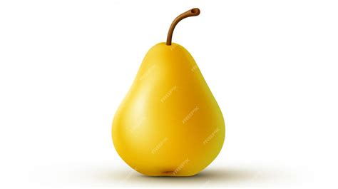 Una Pera Amarilla Con Un Tallo Marrón Vector Premium Generado Con Ia