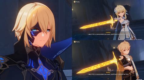 V4 7 Lumine Aether Vs Dainsleif DUEL Cutscene YouTube