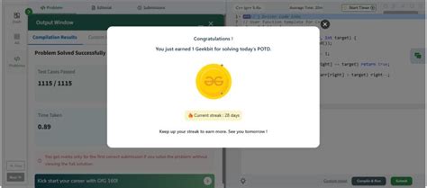 B Vidhyalakshmi On Linkedin Day27 Gfg160 Geekstreak2024