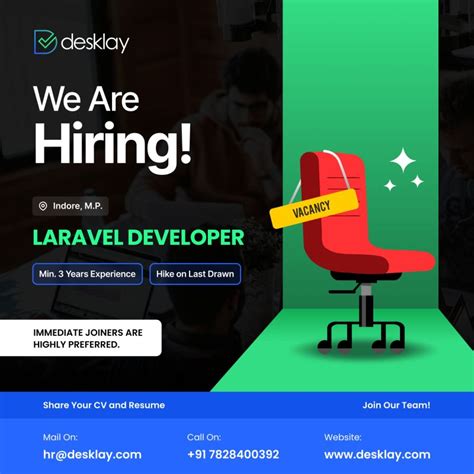 Desklay Technologies On Linkedin Hiring Laravelexperts Laravelcommunity Laraveljobs