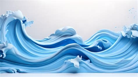 어두운 파란색 3d 바다 파도 물 풍경 배경 벽지 프리미엄 사진